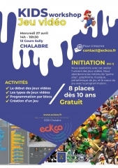 Kids workshop, jeu vidéo, avec Eckco - Chalabre