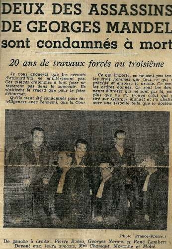 L'ASSASSINAT DE GEORGES MANDEL DANS LES PROCES D'APRES-GUERRE ...