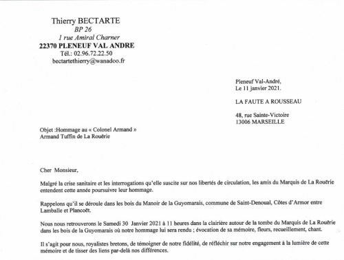 Hommage au "Colonel Armand" Armand Tuffin de la Rouërie ...