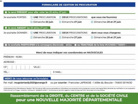 Notre formulaire de procuration ... - Blog du canton ANNECY 4
